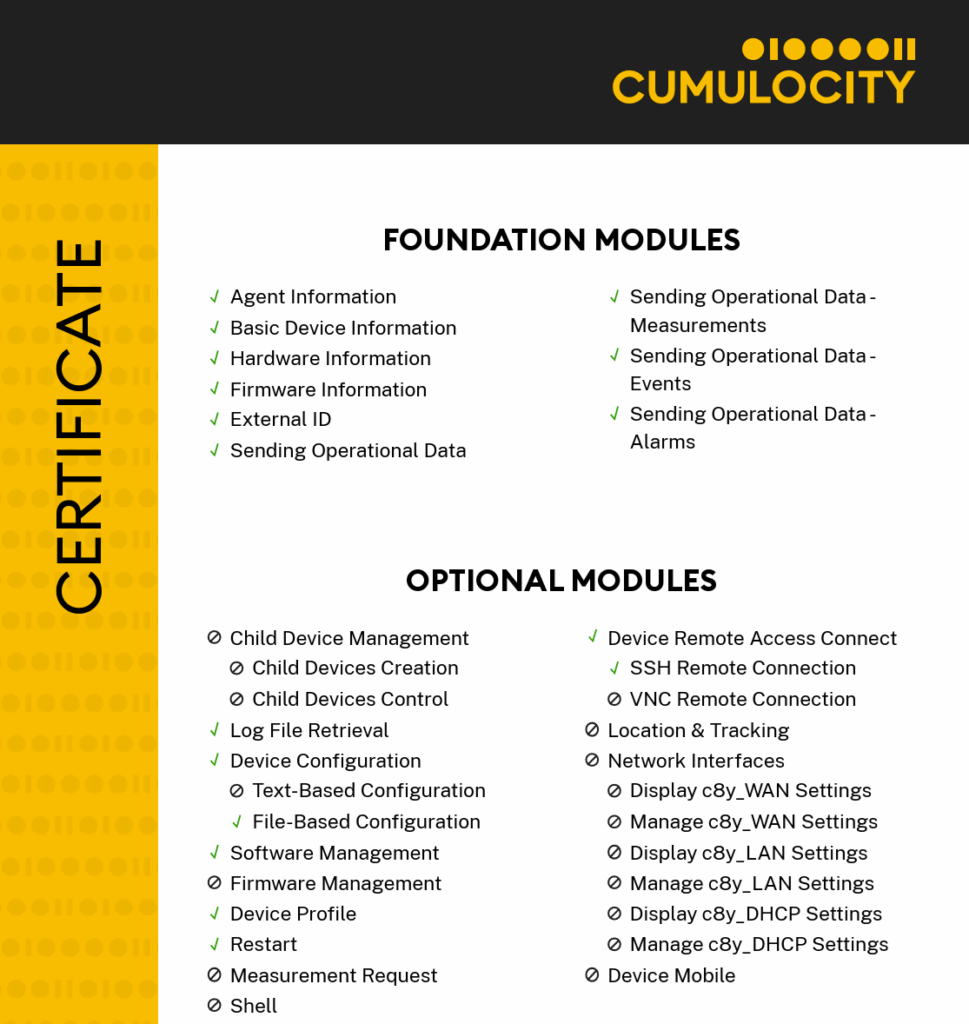 Device Certification - Cumulocity Ecosystem